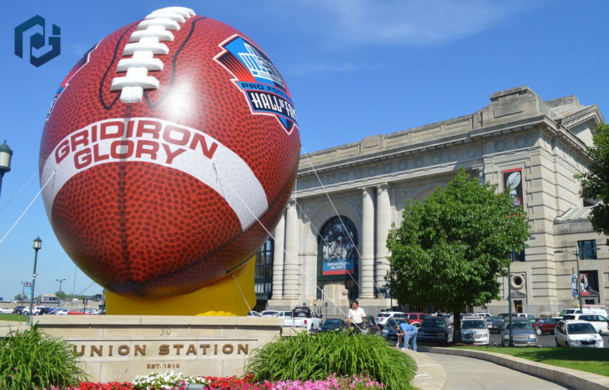 Huge Inflatable Football for NFL Hall Of Fame | Sports Inflatables