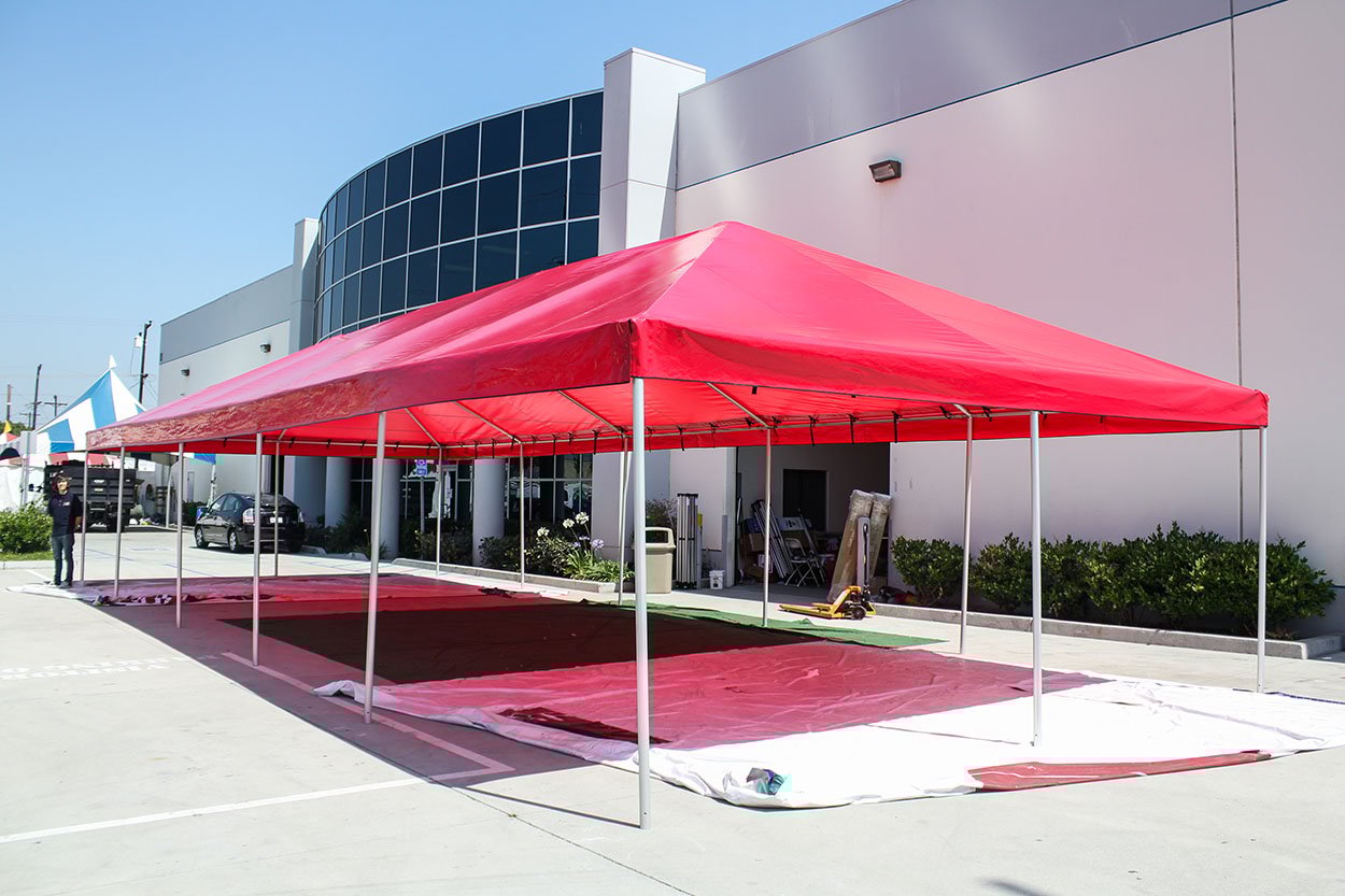 20x50 Blue and Red Tents | Event Tents - Tent Rentals