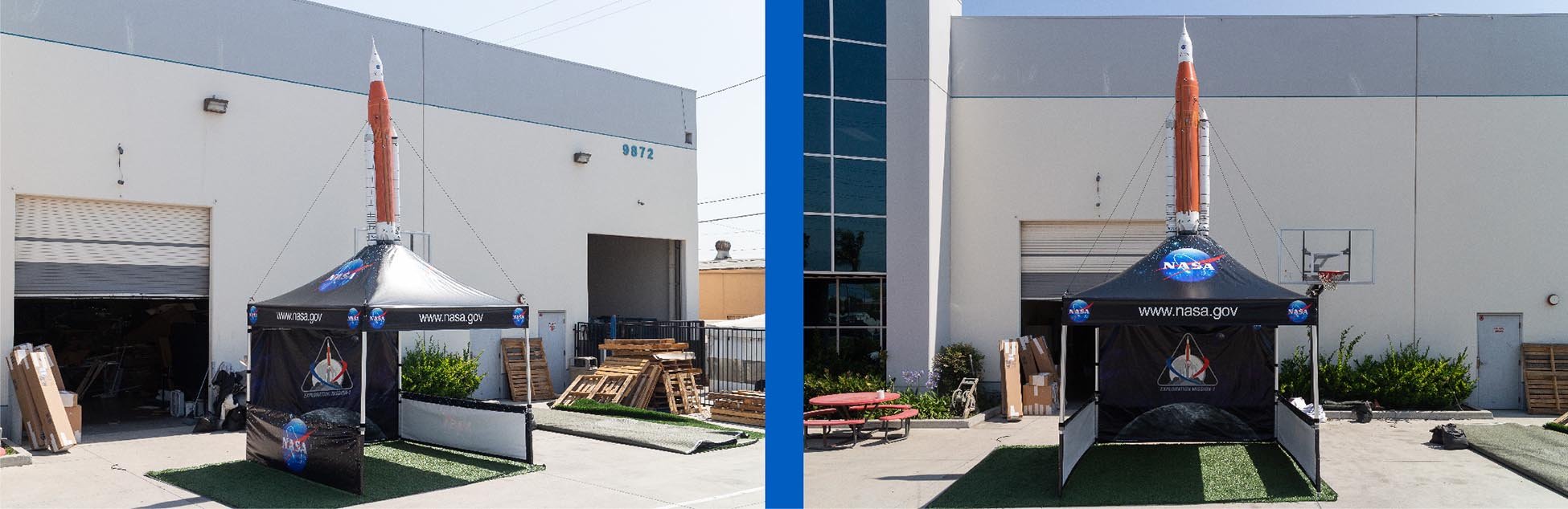 NASA Canopy with Inflatable Rocket | Custom Canopies with Inflatables