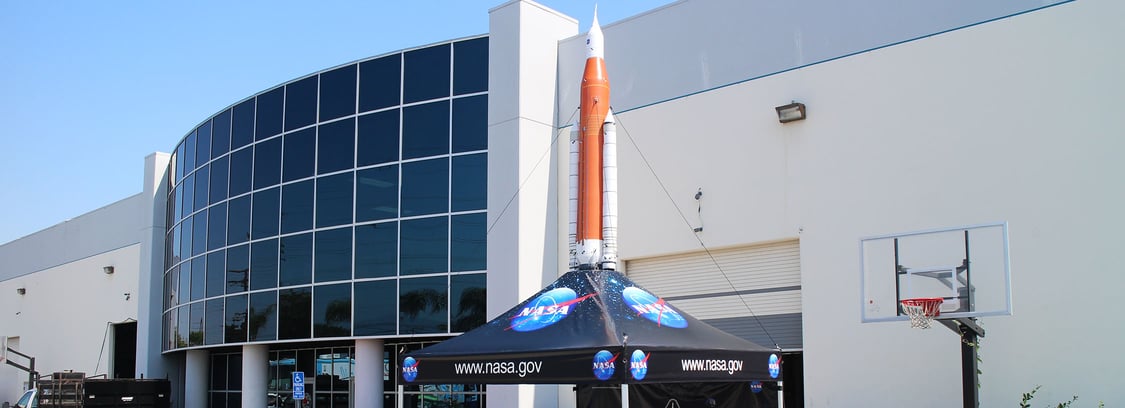 NASA Canopy with Inflatable Rocket | Custom Canopies with Inflatables