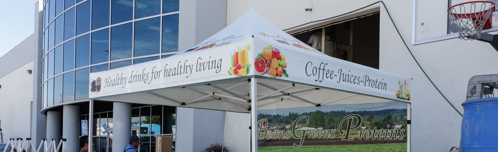Beans Greens Protein | Custom Canopy Tents