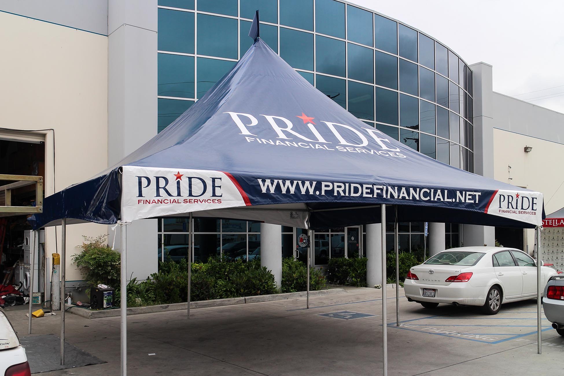 Pride Financial Services | 20x20 High Peak Tent | Frame Tents